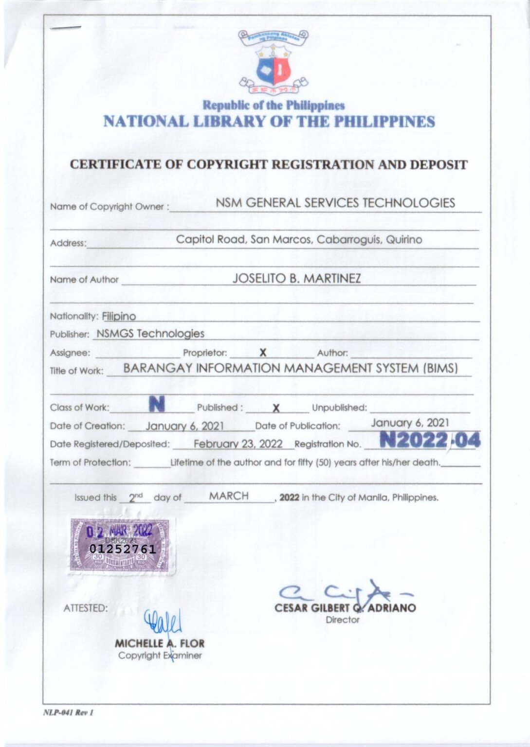 Barangay Information Management System – NSMGS Technologies